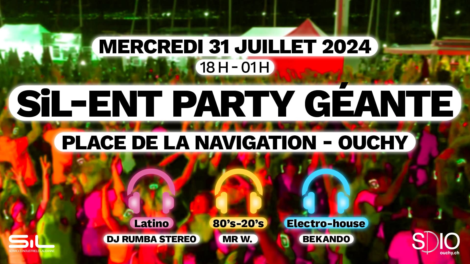 Silent Party Géante au port de Lausanne-Ouchy chaque été